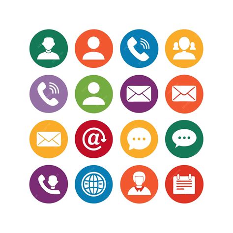 Premium Vector Contact Us Icon Set Collection Vector Illustration For Websites And Mobile