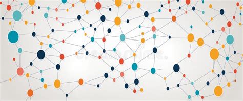 Colorful Interconnected Dots And Lines On Light Background Symbolizing