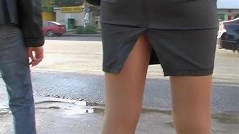 Sexy Twat Upskirt On A Bus Stop