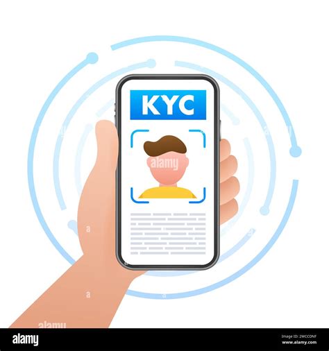 Digital Kyc Verification Process On A Smartphone Screen With Facial Recognition Technology