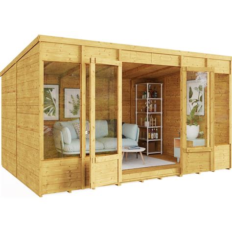 Bella Slotted And Joint Pent Summerhouse Timber No 12x8 Ft