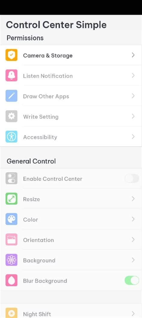 Control Center Simple Apk Download For Android Free