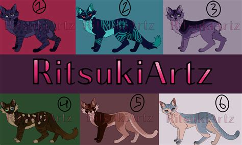 Warrior Cat Adoptables Open By Ritsukiartz On Deviantart
