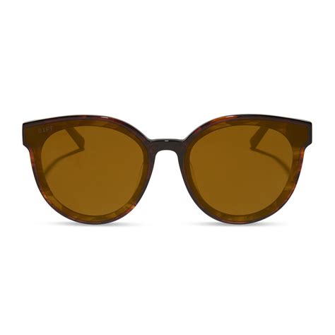 Gemma Round Sunglasses Sequoia Tortoise And Brown Gold Flash Diff Eyewear