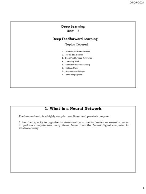 02 Deep Feedforward Learning Notes Pdf Artificial Neural Network Mathematical Optimization