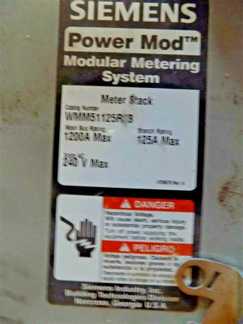 New Siemens Wmm41125rb 1200a 240v Power Mod Modular Metering System Meter Stack