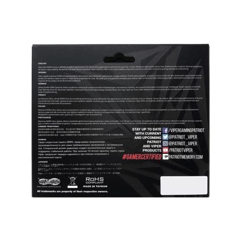 Patriot 16GB (2x 8GB) Viper Steel DDR4 3200 MHz UDIMM Memory Module ...