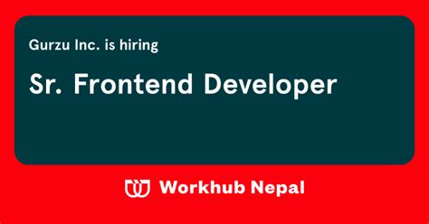 workhub nepal on linkedin sr frontend developer