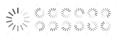 Circular Loading Buffering Icons Vector Process Progress Transfer