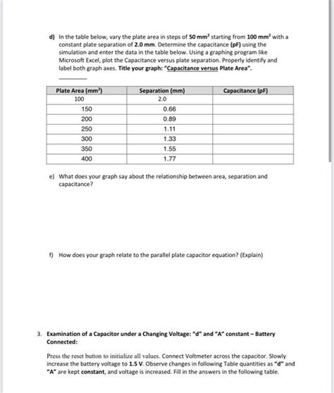 Solved Part 1 Parallel Plate Capacitor Battery Connected Chegg Com
