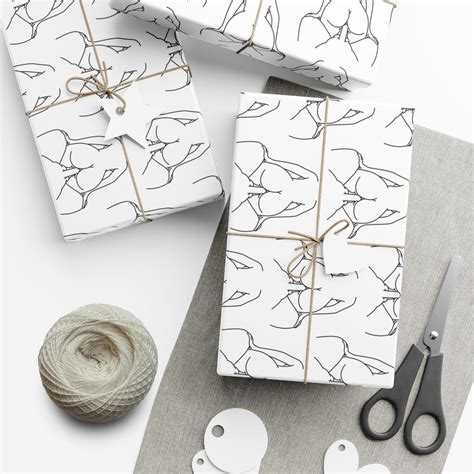 NSFW Gift Wrap Sex Position Wrapping Paper For Him Bachelor Party Gift