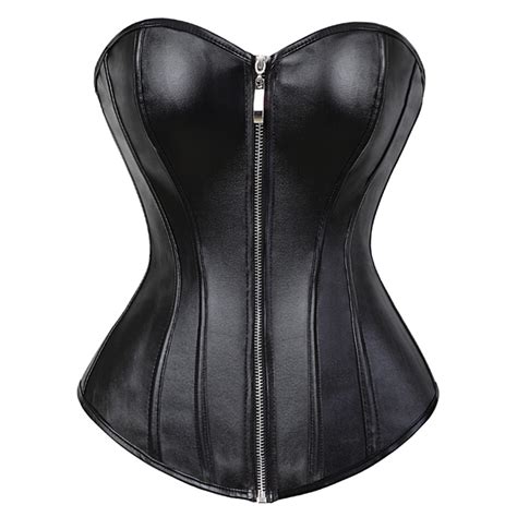 Faux Leather Corsets For Women Steampunk Gothic Corset Bustier With