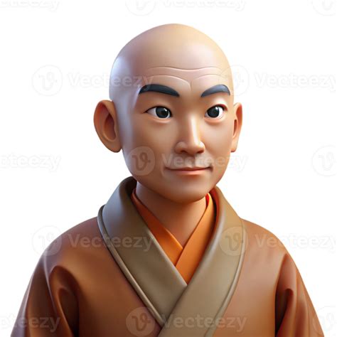 Magnificent Abstract Portrait Of A Serene Monk In Flowing Robes Lit By