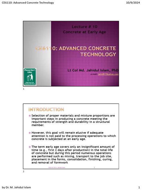 Ce6110 Lecture 10 Qc Pdf Concrete Cement