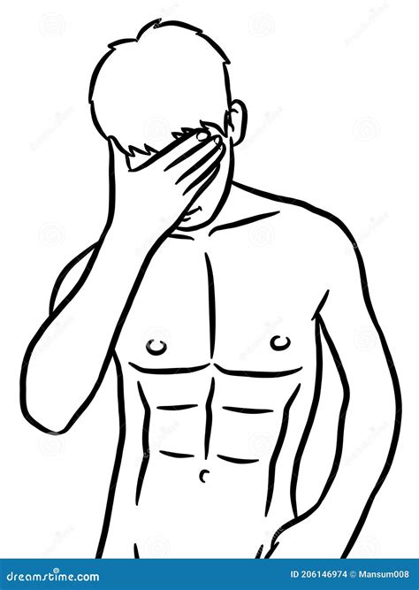 Caricatura De Hombre Sexy Sobre Fondo Blanco Para Pintar Stock De Ilustraci N Ilustraci N De