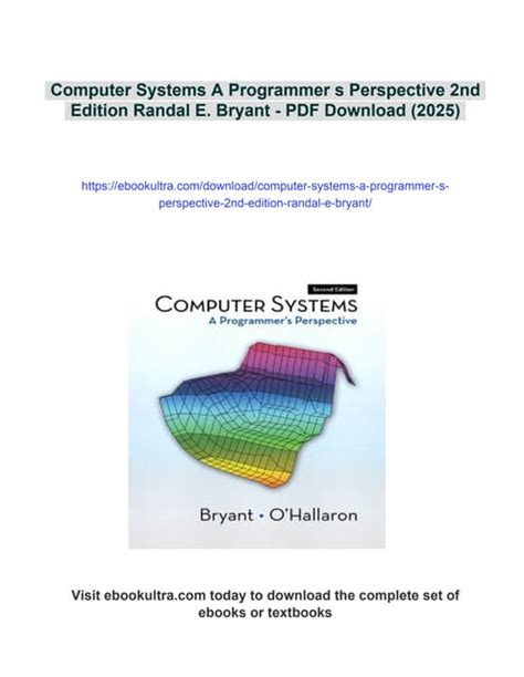 Computer Systems A Programmer S Perspective 2nd Edition Randal E Bryant Pdf
