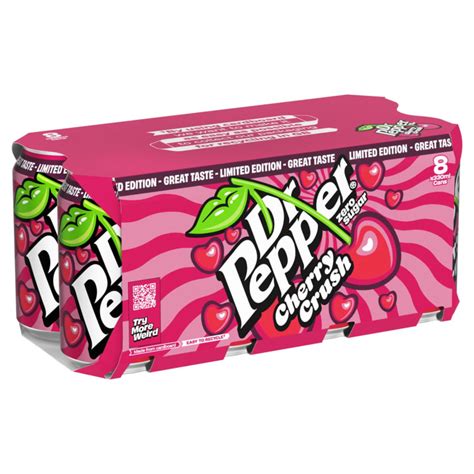 Dr Pepper 8 X 330ml Cherry Crush Fizzy Drinks Bandm