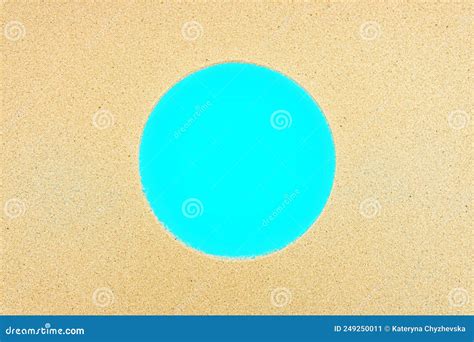 Circle Sand Frame On Blue Background Stock Image Image Of Pool Nature 249250011
