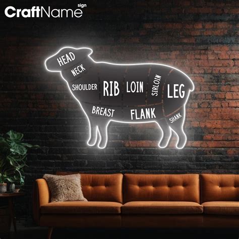 Lamb Neon Sign Lamb Cut Led Sign Acrylic Sign For Butcher Shop Meat