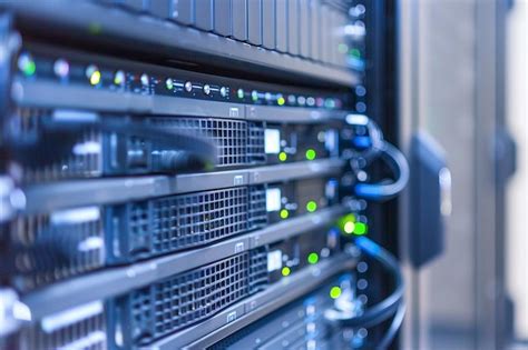 Premium Photo Abstract Composition Of Server Racks And Cables Focusing On Shapes