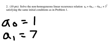 Solved Solve The Nonhomogeneous Linear Relationa