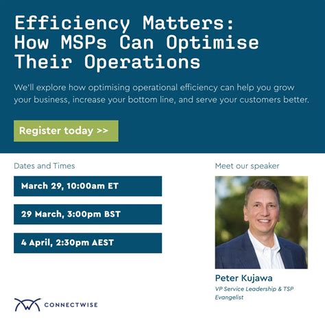 Connectwise On Linkedin Efficiency Matters How Msps Can Optimize Their Operations