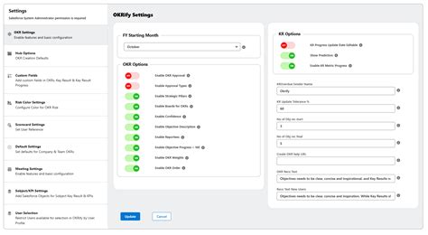 General Settings OKRify