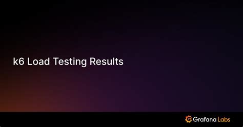 k6 load testing results grafana labs