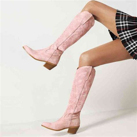 West Pink Leather Boots Artofit