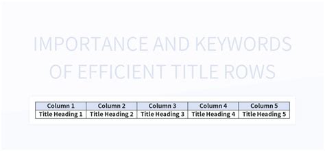 Free Title Row Templates For Google Sheets And Microsoft Excel Slidesdocs