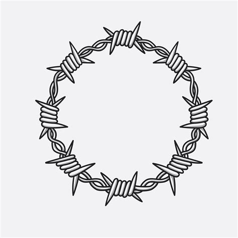 Barbed Wire Circle Graphic Sign 23810803 Vector Art At Vecteezy