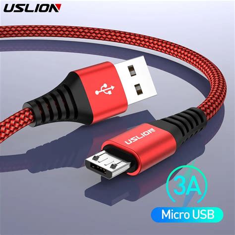 USLION 3A Micro USB быстрый заряд кабеля USB кабель для передачи данных ...