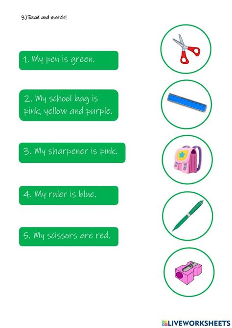 Classroom Objects Online Exercise For Second Grade Live Worksheets