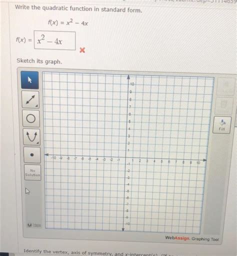 Solved Write The Quadratic Function In Standard Form