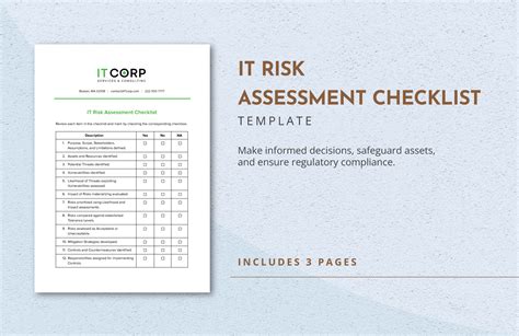 Editable Risk Assessment Checklist Templates In Word To Download