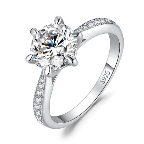 Jewelrypalace Classic 1ct 2ct 3ct Moissanite Solitaire Engagement Rings For Women 925 Sterling
