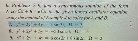 Solved In Problems Find A Synchronous Solution Of The Chegg Com