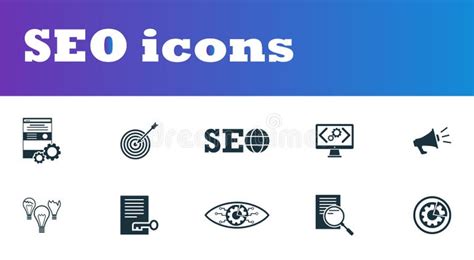 Seo Icons Set Ui And Ux Premium Quality Symbol Collection Seo Icon Set Simple Elements For