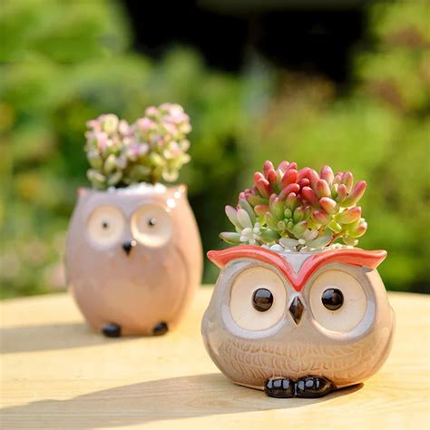 Ceramic Owl Flower Pot Garden Gear Pro Supply
