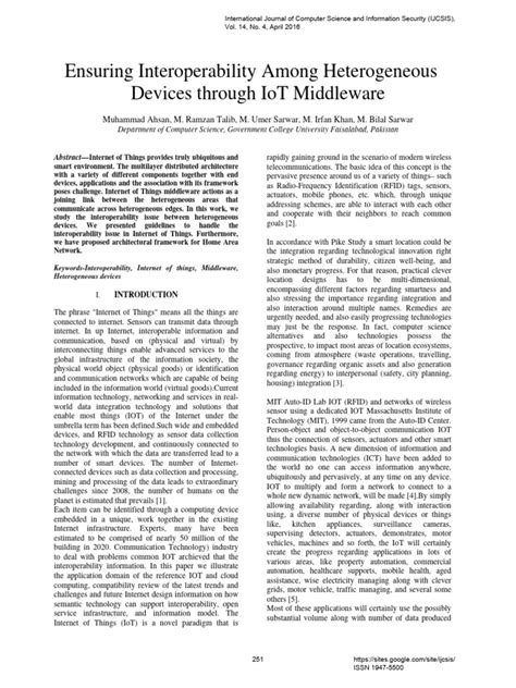 Iot Middleware For Device Interoperability Pdf Internet Of Things Computer Network