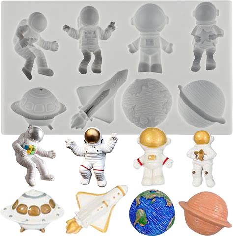 Canyangmold Astronaut Cake Decoration Silicone Molds Rocket