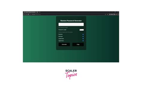 Build A Password Generator With JavaScript Scaler Topics