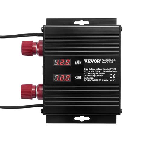 Vevor Dual Battery Smart Isolator 250 Amp Universal Vsr Voltage