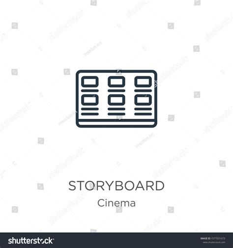 Storyboard Icon Thin Linear Storyboard Outline Stock Vector Royalty Free 1577031073