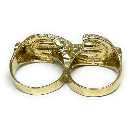 14k Solid Gold Two Finger Dollar Sign Money Ring 12 5g Fran And Co