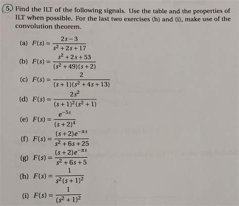 solved 5 find the ilt of the following signals use the