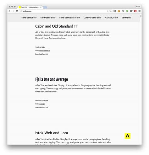 sites for browsing type pairings css tricks