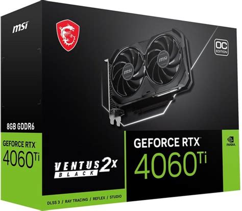 Graphics card MSI GeForce RTX 4060 Ti VENTUS 2X BLACK 8G OC GDDR6 | bol