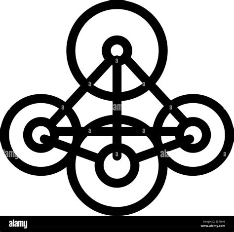 Element Molecular Structure Line Icon Vector Element Molecular