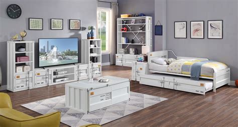 Cargo Youth Daybed Bedroom Set White Acme Furniture Furniture Cart